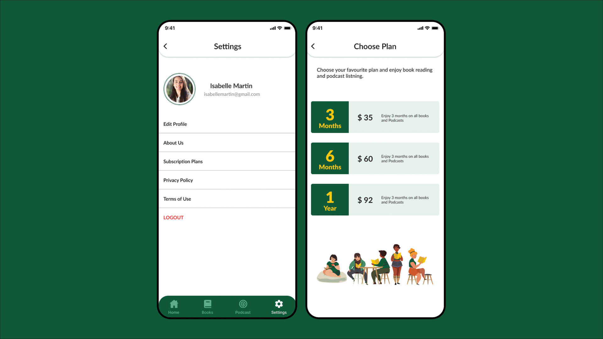 BooKa - Podcast and eBook Flutter Android iOS Mobile Application Code with Laravel Admin Panel ...